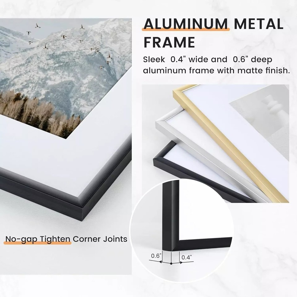 11X14 Inch Metal Picture Frame - 11 X 14 Thin Aluminum Photo Frames ...