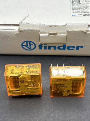 Finder Type 40.52.8.120.0000 - Relay 2C0-DPDT 120VAC Coil (Pack of 2 ...