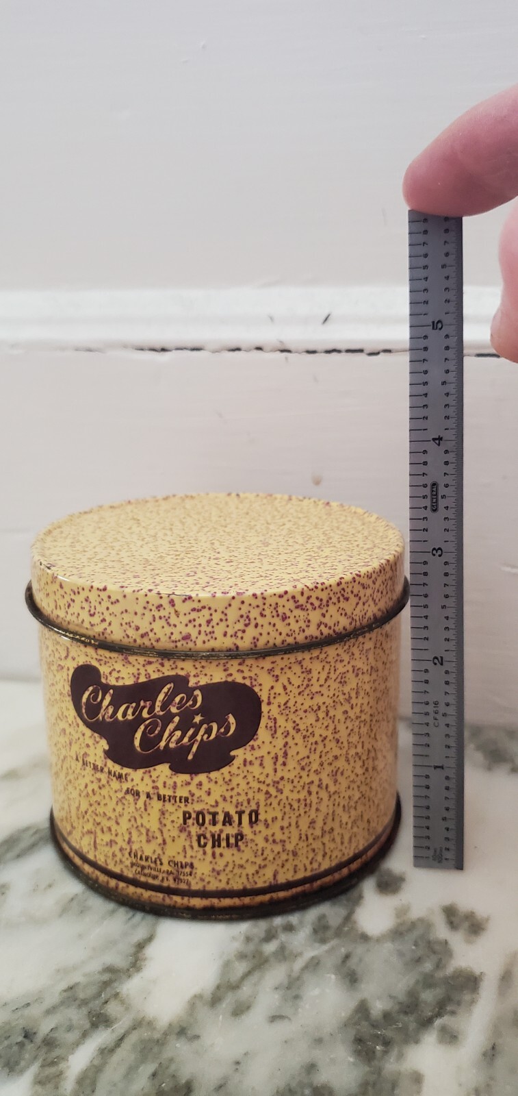 Charles Chip Salesman Sample Mini Potato Chip Tin CANDY Tin Box Can ...