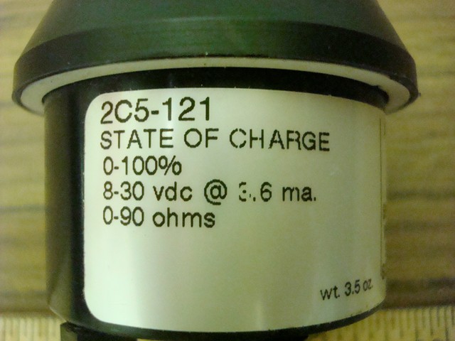 Westach 2C5-121 State of Charge Gauge 0-100% 8-30vdc @ 3.6ma. 0-90 ohms ...