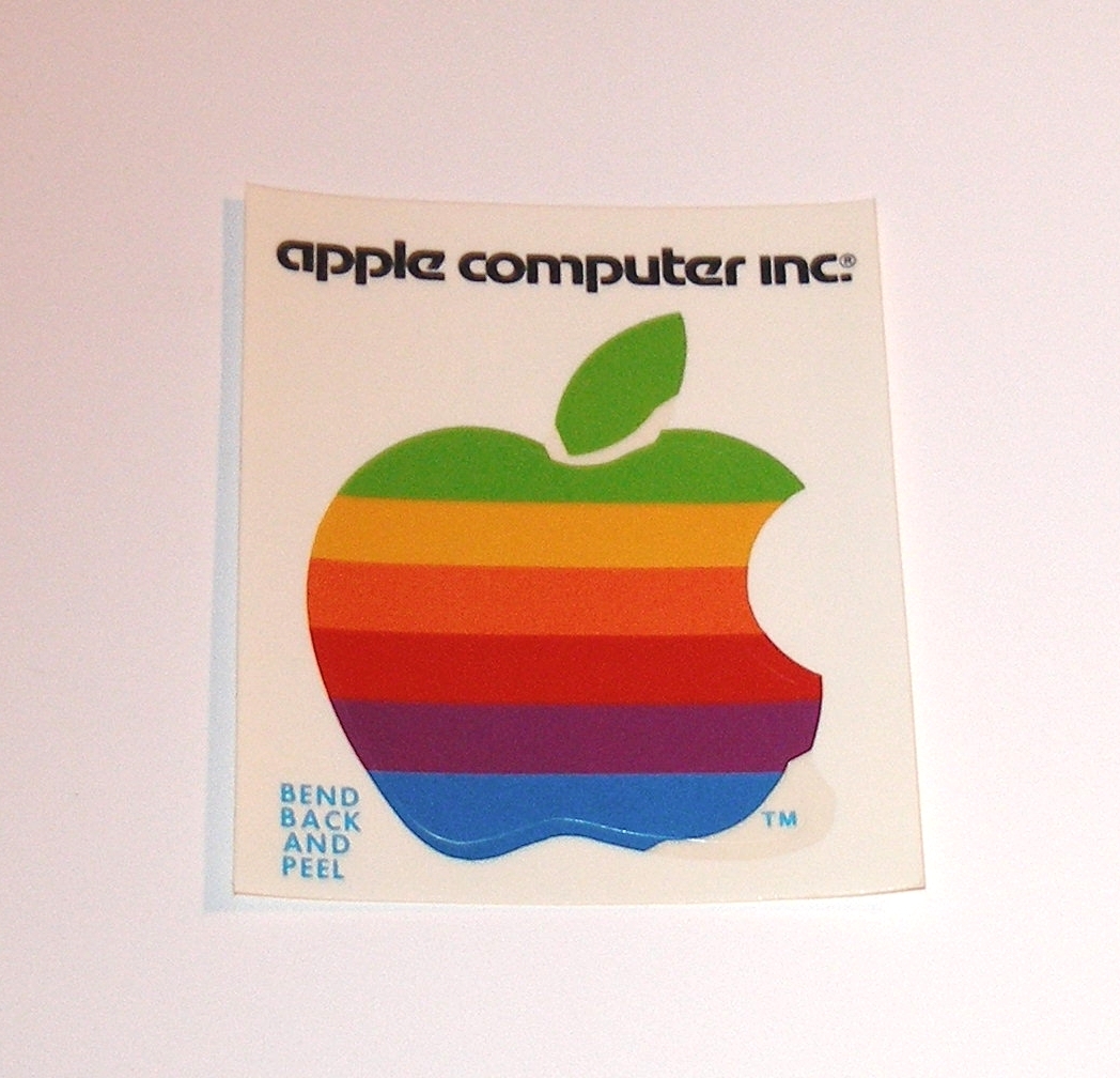 Old Rainbow Apple Computer Logo Sticker - NEW | eBay