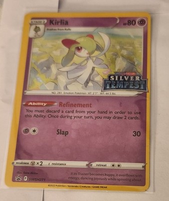 Kirlia SWSH271 Black Star Promo Silver Tempest Prerelease Stamped ...