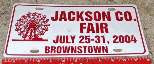 2004 Jackson County Fair Brownstown Indiana Plastic License Plate | eBay