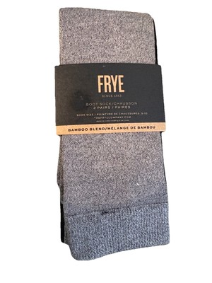 New FRYE Bamboo Blend Boot Socks - 2 pack Black & Gray Women | eBay