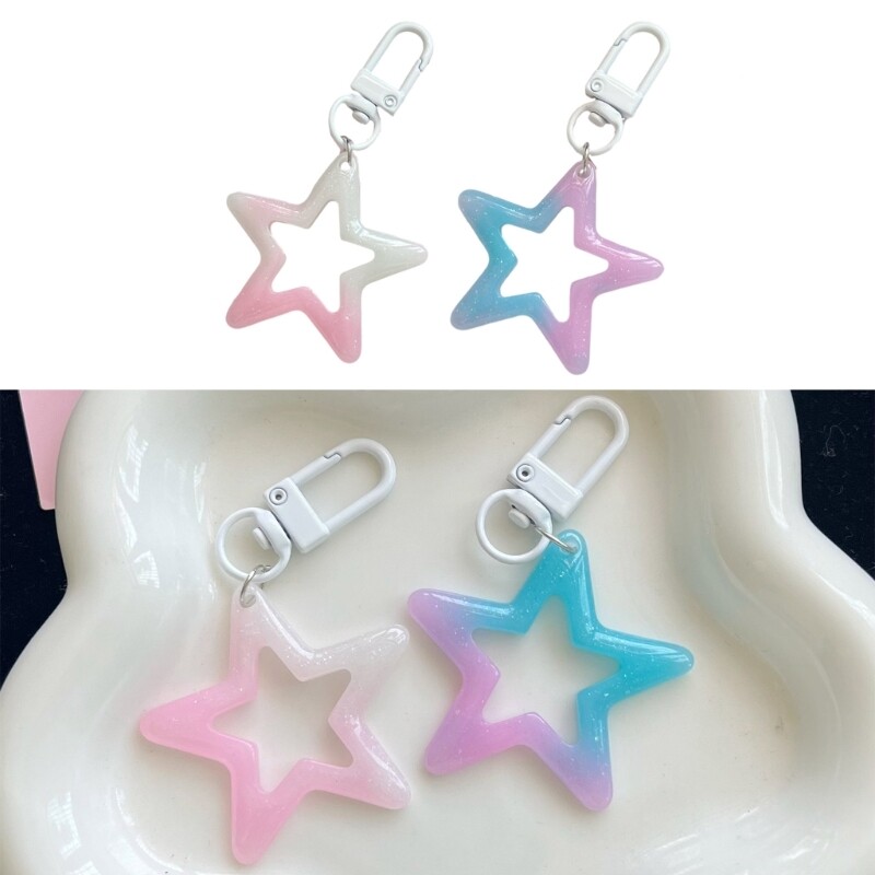Swivel Clasps Star Lobster Claw Clasps Keychain Resin Gradient Star | eBay