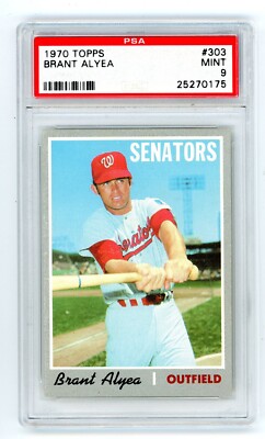 1970 Topps BRANT ALYEA Washington Senators #303 PSA 9 MINT Condition ...