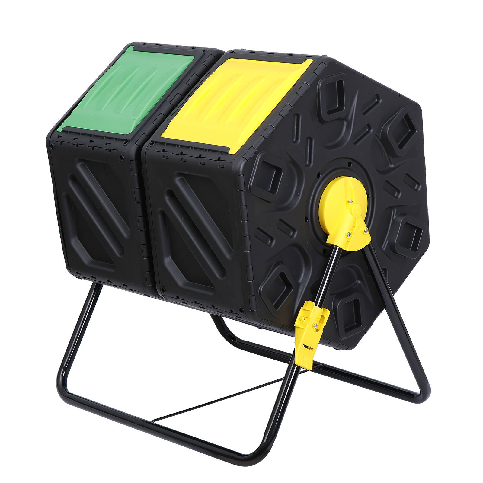 Dual 360 Degrees Rotation Compost Bins Tumbling Metal Support Sturdy ...
