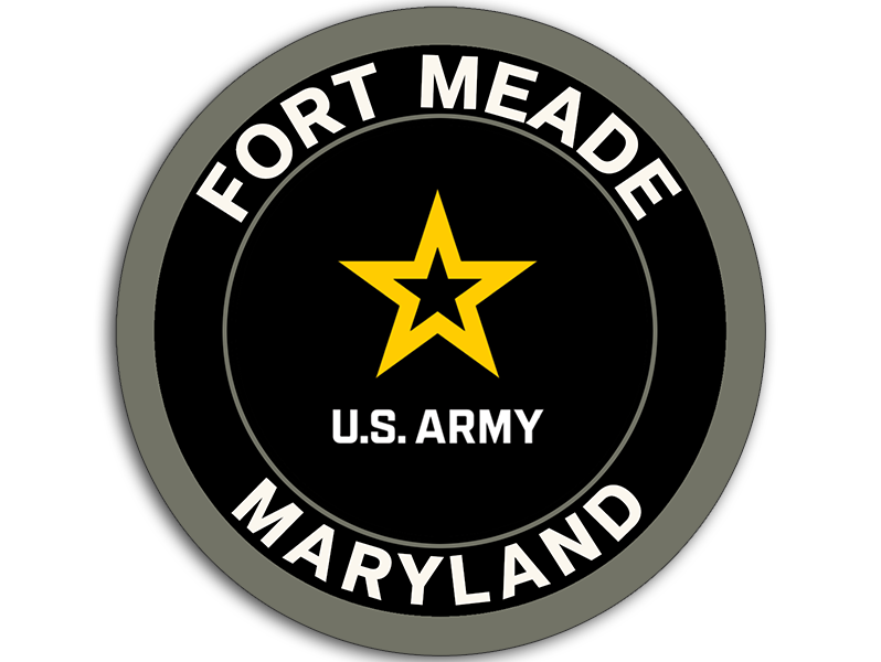 3 inch Round FORT MEADE US Army Base Sticker (logo seal maryland md ...
