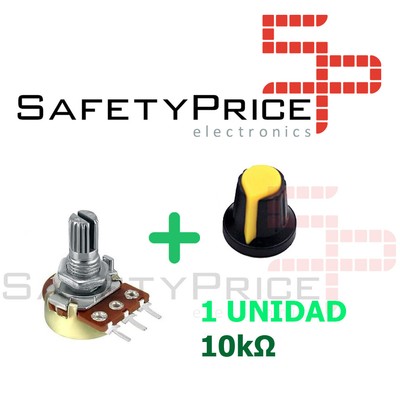 Potentiomètre linéaire B10K 10k + bouton d'embellissement jaune bouton ...