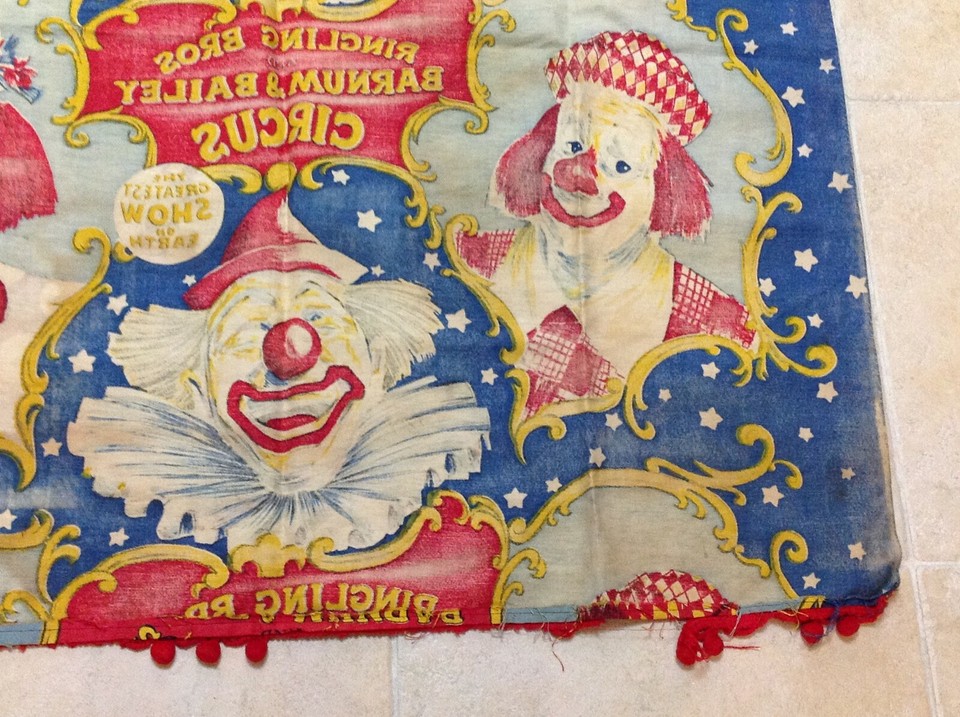 Rare Vintage Ringling Bros And Barnum & Bailey Banner 42" x 44" L@@@@K ...