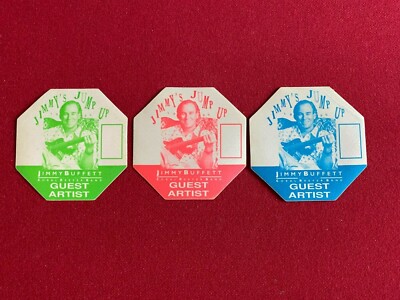 1990, Jimmy Buffett, "Un-Used" Back Stage Passes (Set of 3), (Scarce ...