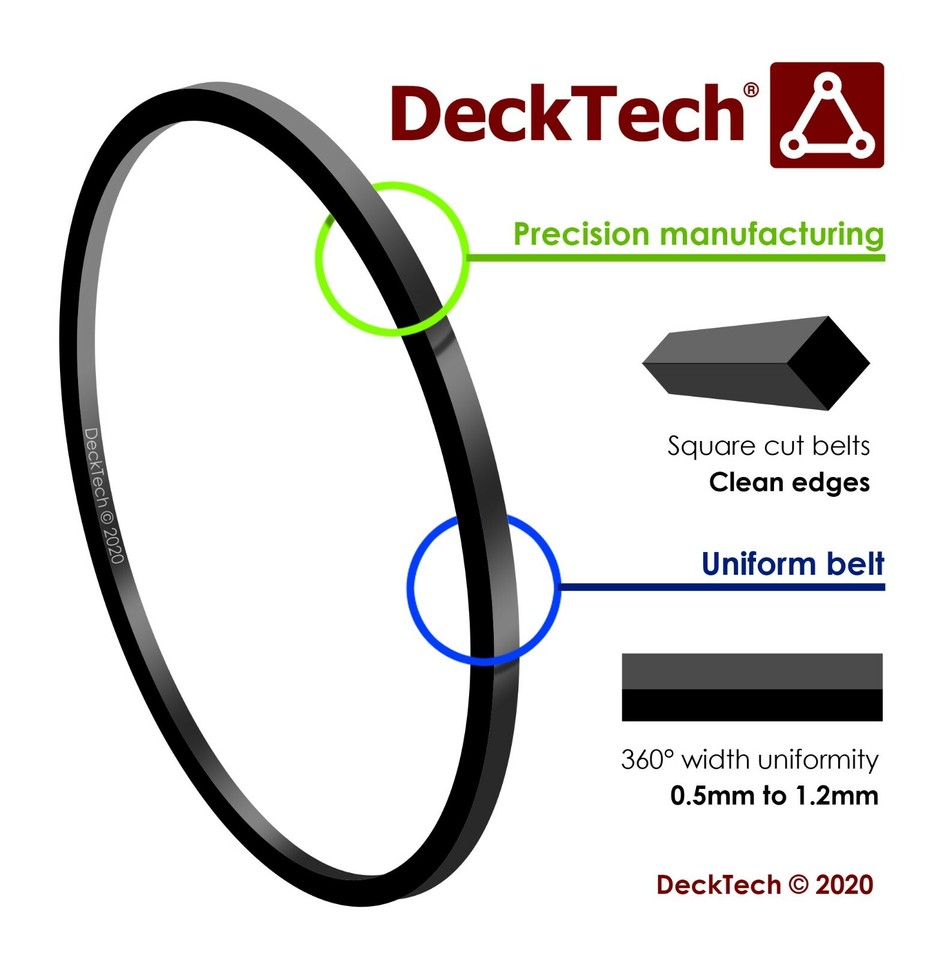 DeckTech 1.5mm Square Belt 10mm to 90mm Inner Diameter Rubber Motor ~1 ...
