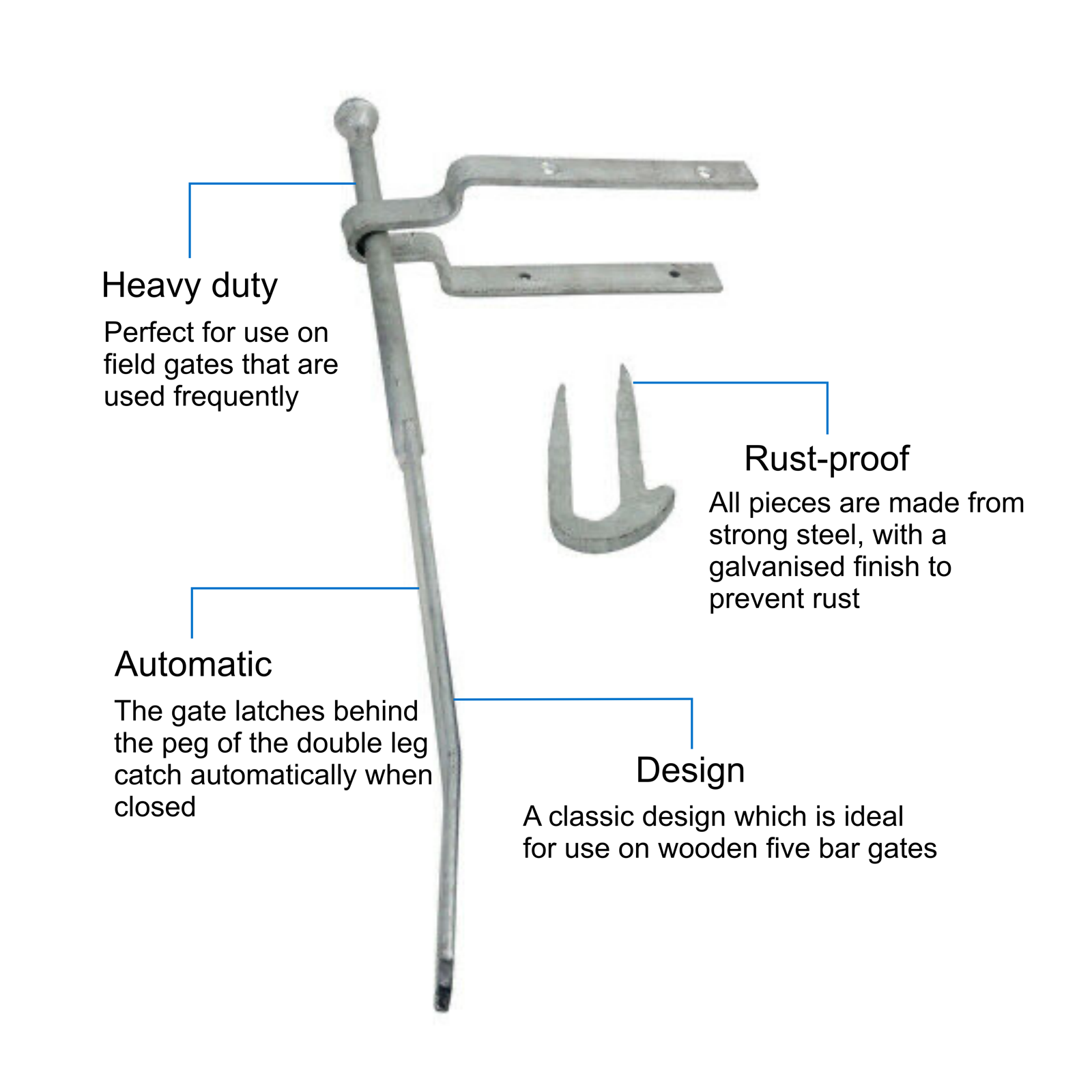 Field Gate Latch Catch Farm Lock Paddock Heavy Duty Farm Equine ...