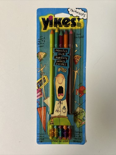 Vtg YIKES! TRIANGLES Black Lead PENCILS 5 Pack 90’s NOS Sealed Made in ...