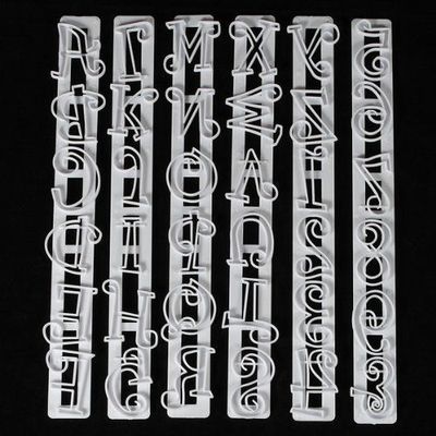 Funky / Script Fondant Number letters Cake Decorating Sugar Craft ...