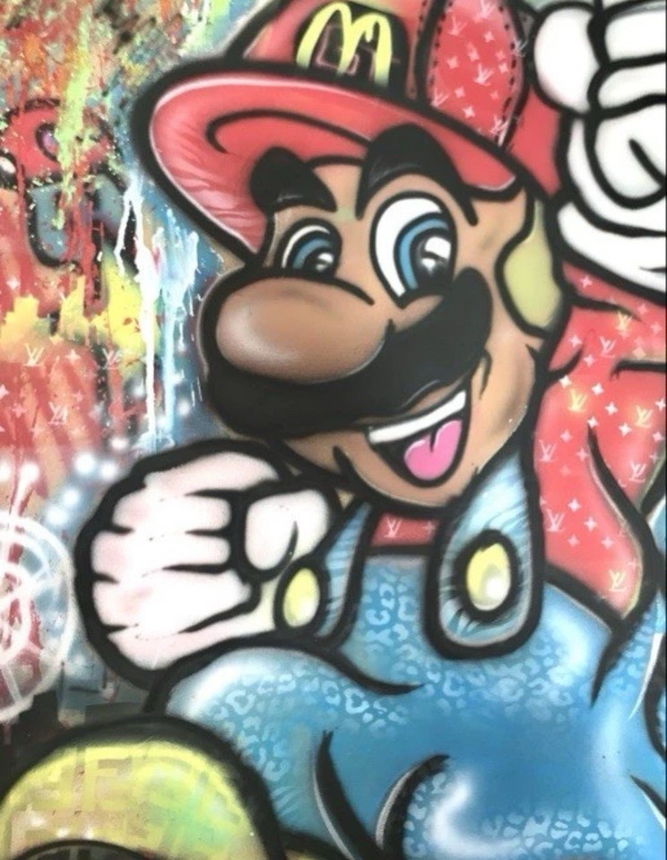 Super Mario Superstar Video Game Urban Style XXL Size Signed Collectors ...