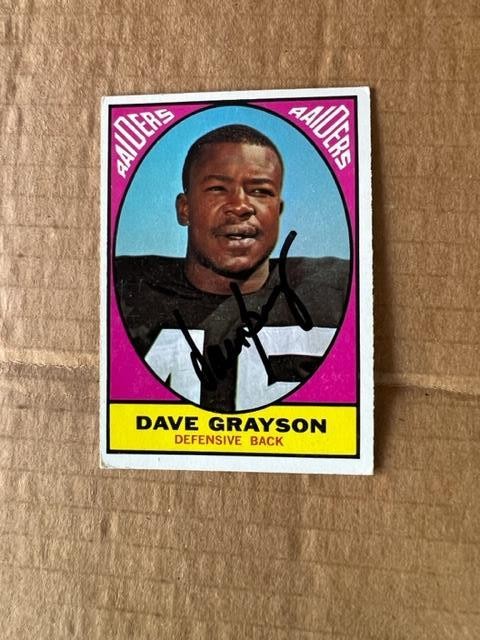 Dave Grayson signed Topps 1967 card - Raiders, Chiefs, American ...