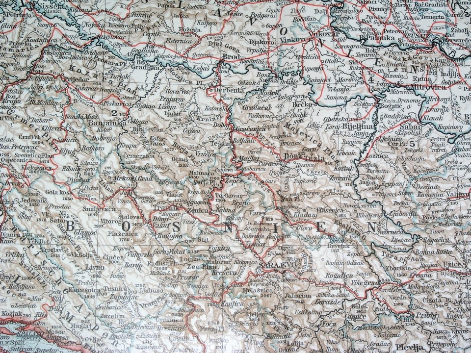 1928 VINTAGE MAP OF YUGOSLAVIA SLOVENIA CROATIA MONTENEGRO SERBIA ...