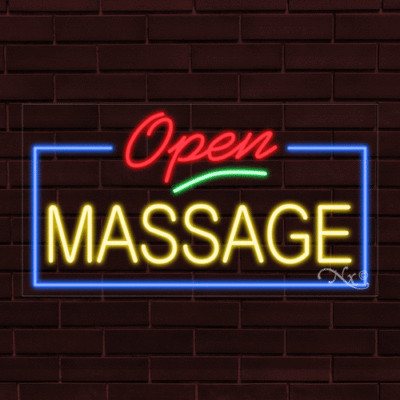 NEW "OPEN MASSAGE" w/BORDER 33x18x1 INCH LED FLEX WINDOW/WALL INDOOR ...