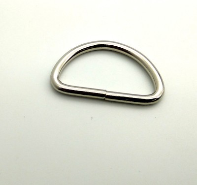 28 mm wide D RING Loop Metal DEE Nickel CHROME Handbag Rings Loops Belt ...