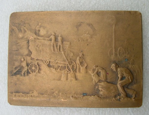 MEDAILLE PLAQUETTE par Kautsch SOCIETE AGRICULTURE DIJON CONCOURS 1914 ...