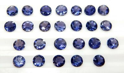 Natural Iolite Round Cut Lot Loose Gemstone 5 MM For Jewelry Making ...