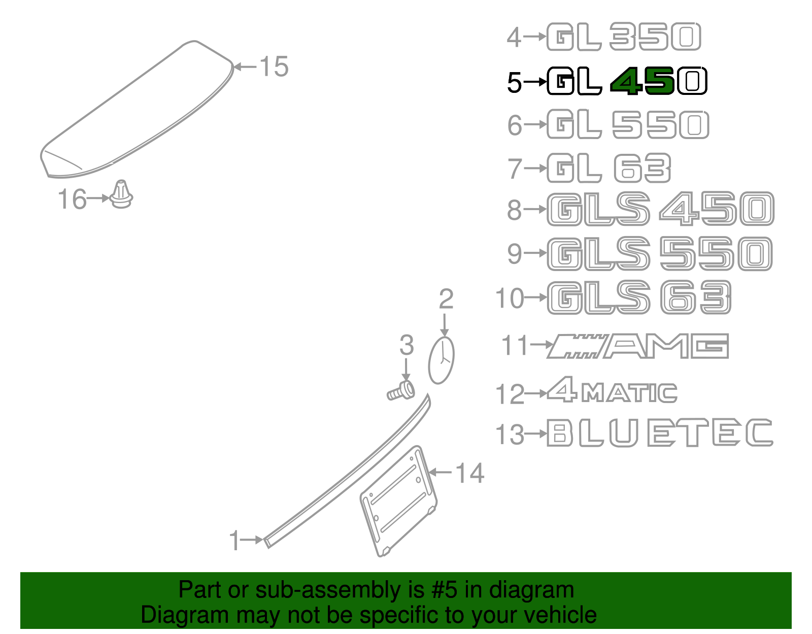 Mercedes-Benz+1668173415+Genuine+OEM+Nameplate for sale online | eBay