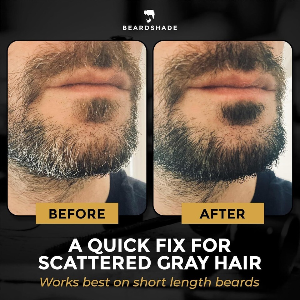 BEARDSHADE - Black Beard Dye for Men Temporary Beard Color & Eyebrow ...