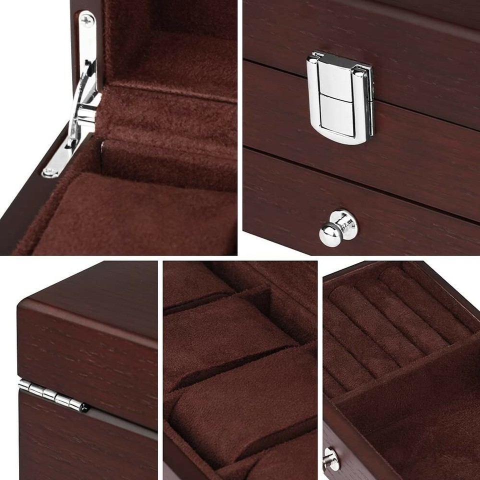 Luxury two-layer wooden watch case jewelry box From Japan Y/N | eBay