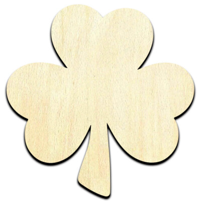 Clover Shamrock Laser Cut Out Unfinished Wood Shape Craft Supply | eBay