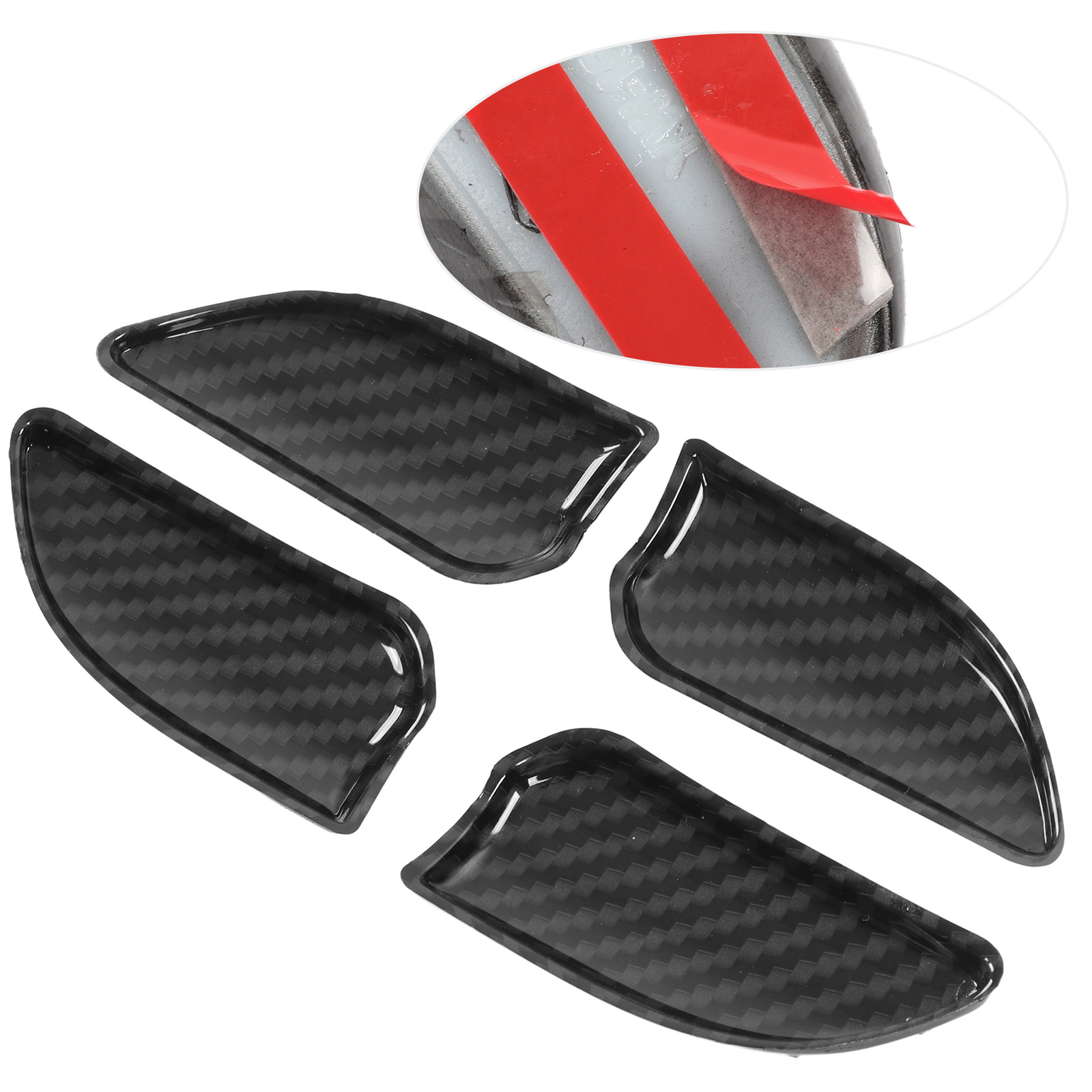 EMB 4pcs Carbon Fiber Style Inner Door Handle Bowl Cover Interior Door ...