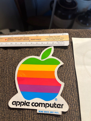 Vintage Apple Macintosh Computer Logo Rainbow And White Sticker from ...