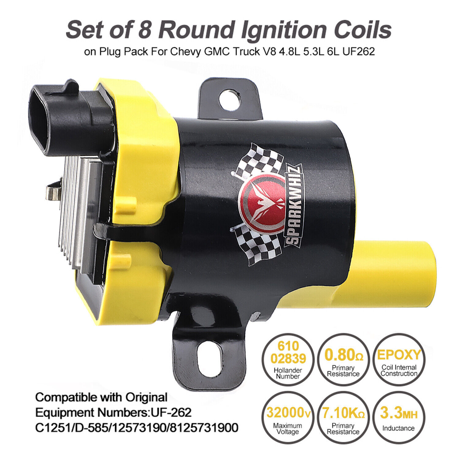 HIGH OUTPUT PERFORMANCE IGNITION COILS 8PACKS FIT FOR GM LQ4 LQ9 LS LS1 UF262 | eBay