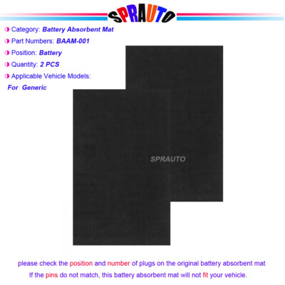 12"x7"Non-Woven Fabric Pad for Group 27 Batteries Car Battery Absorbent ...