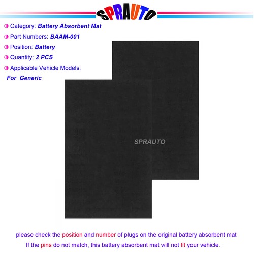 12"x7"Non-Woven Fabric Pad for Group 27 Batteries Car Battery Absorbent ...