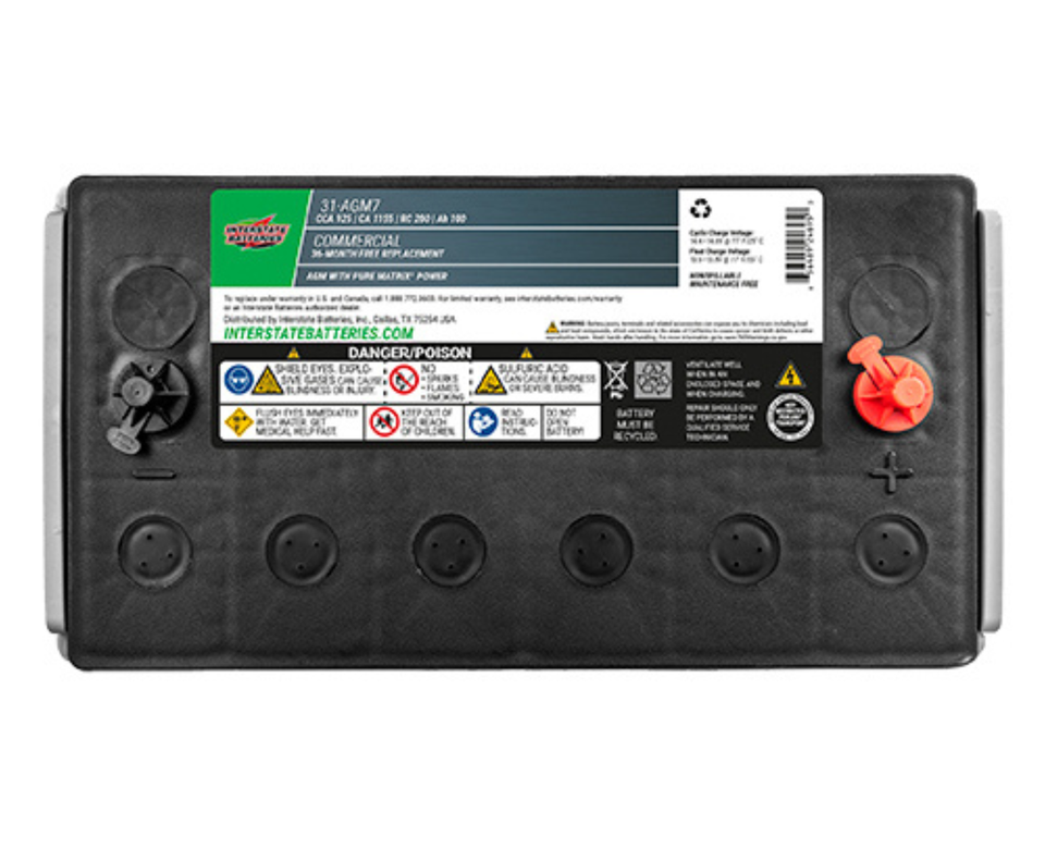 Interstate Batteries 12V 100Ah Heavy-Duty Group 31T Deep Cycle AGM ...