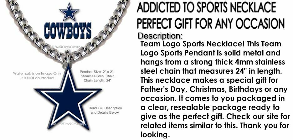 LARGE DALLAS COWBOYS NECKLACE - STAINLESS STEEL CHAIN NFL FOOTBALL FREE ...
