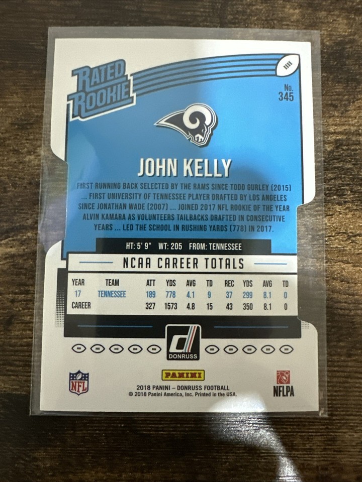 2018 Panini Donruss - Rated Rookie John Kelly Die Cut /75 Press Proof ...
