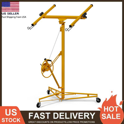 Drywall Lift Rolling Panel Hoist Jack Lifter Adjustable 11FT Drywall ...