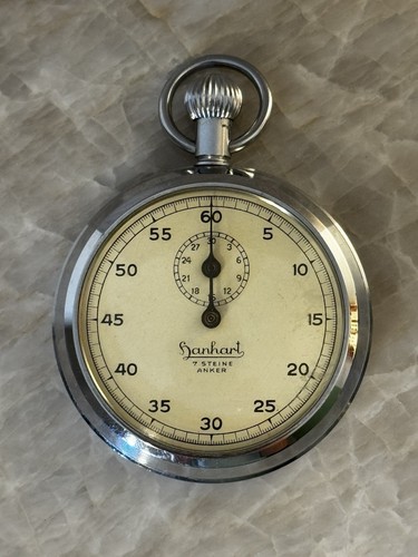 Rare HANHART Premier 7 Jewel Big 1/10 Sec Vintage German Stopwatch ...