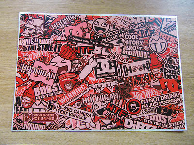 Sticker Bomb sheet 3e - Red - A4 size | eBay UK