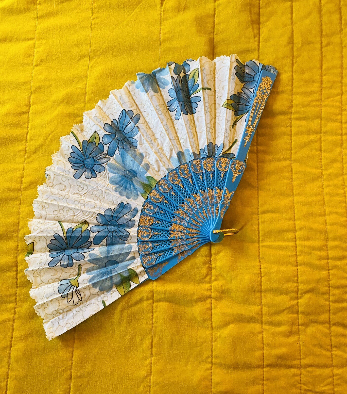 Vintage Hand Fan Folding Fan Art Decor Hand Painted F… - Gem