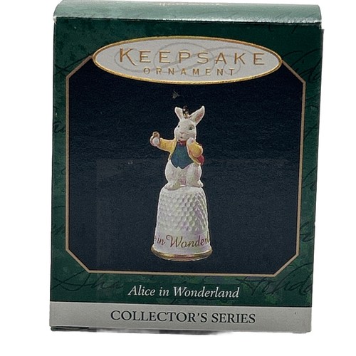 Hallmark White Rabbit Miniature Keepsake Ornament Alice In Wonderland ...