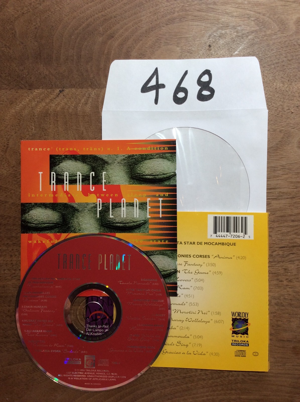 Trance Planet, Vol. 1 by Various Artists - CD Disc and Artwork ONLY ...