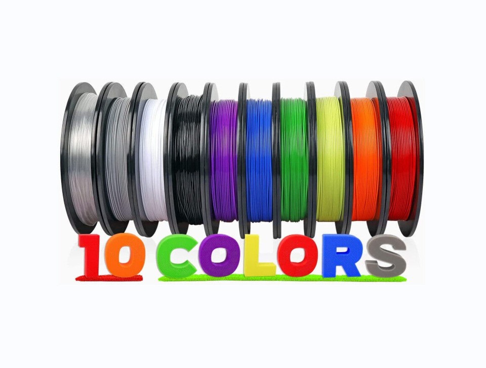 10KG 3D Printer Filament 1.75 mm PLA PETG FDM Bundle Spool Mix Color 10 ...