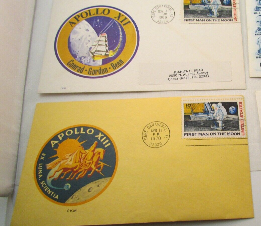 NASA Stamped Envelopes 9 1969 1970 1971 1972 Apollo First Day Kennedy ...
