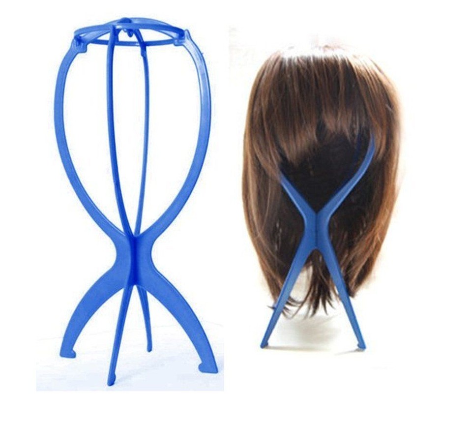 Wig Display Stand Mannequin Dummy Head Wig Cap Hair Holder Foldable ...