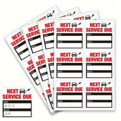 Oil Change Service Reminder Stickers Window Lite Stock 150 Labels Sheet ...