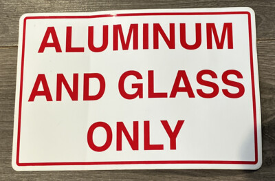 Aluminum And Glass Only Vinyl Sticker/Decal 8.25” X 5.5” Free US ...