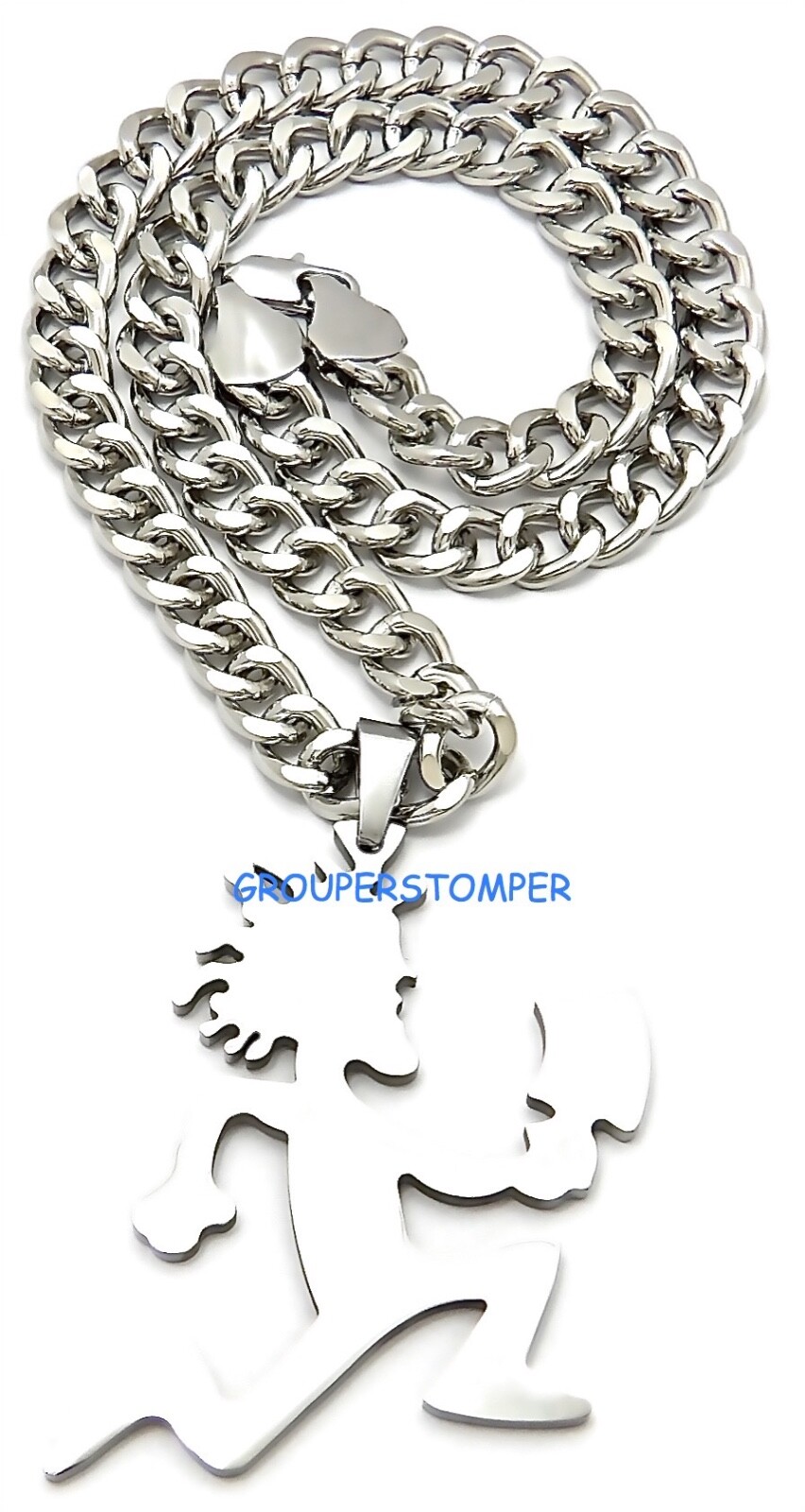 Juggalo Necklace New Pendant With Cleaver Cuban Link Style Chain Insane ...